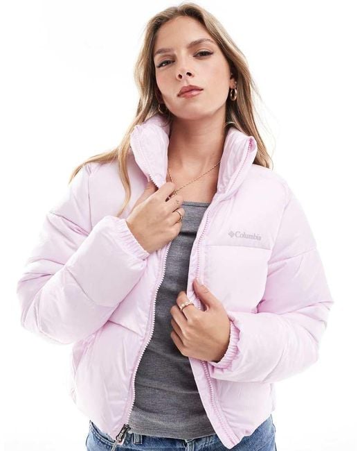 Columbia Puffect Ii Cropped Puffer Jacket in Pink | Lyst UK