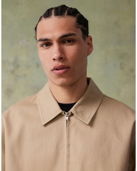 ASOS Oversized Boxy Harrington Jacket in Green for Men | Lyst