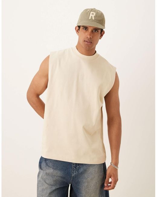 ASOS Heavyweight Oversized Tank in Natural for Men | Lyst