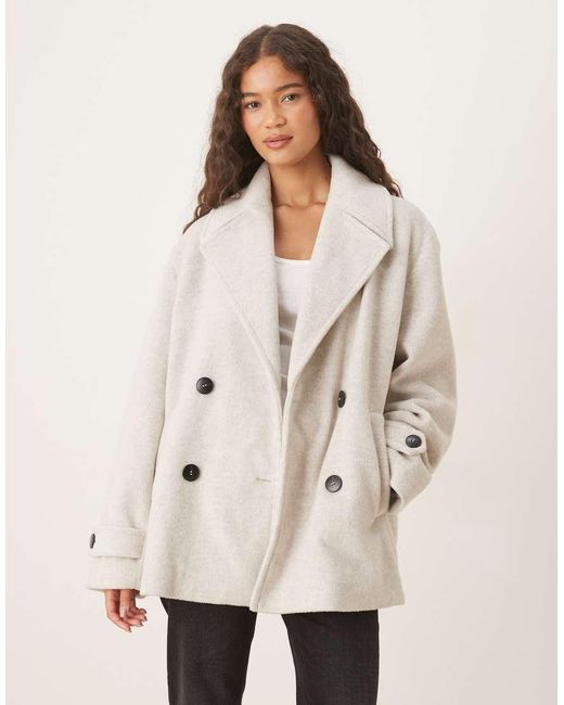 Glamorous Double Breasted Jacket in Natural | Lyst UK