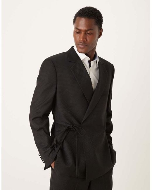 ASOS Wrap And Tie Regular Suit Jacket in Black for Men | Lyst UK