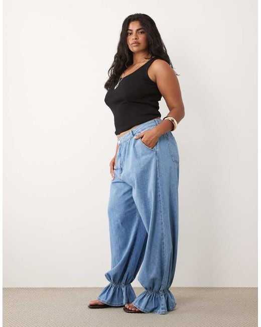 ASOS Curve Balloon Jean in Blue | Lyst UK