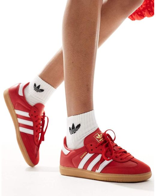 adidas Originals Sports Shoes Gazelle Indoor in Red | Lyst UK