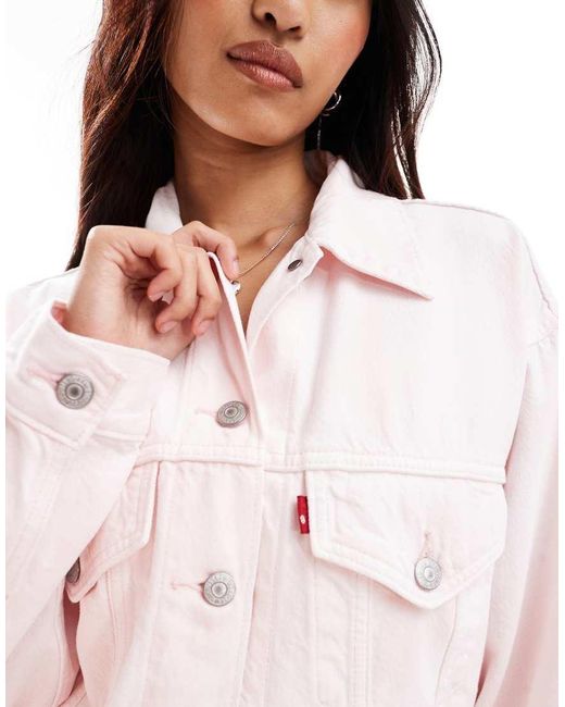 Levi's 90s Twill Trucker Jacket in Pink | Lyst UK