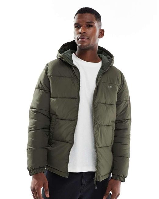 JJ Rebel Puffer Jacket With Hood in Green for Men | Lyst UK