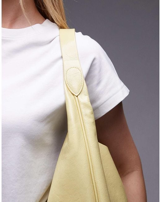 & Other Stories Large Real Patent Leather Tote Bag in Yellow | Lyst