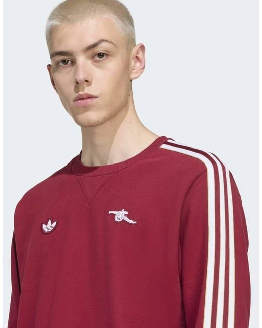 adidas Originals Arsenal Terrace Icons Sweatshirt in Red for Men | Lyst UK