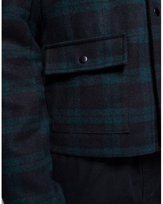 ASOS Wool Look Oversized Boxy Harrington Jacket in Blue for Men | Lyst