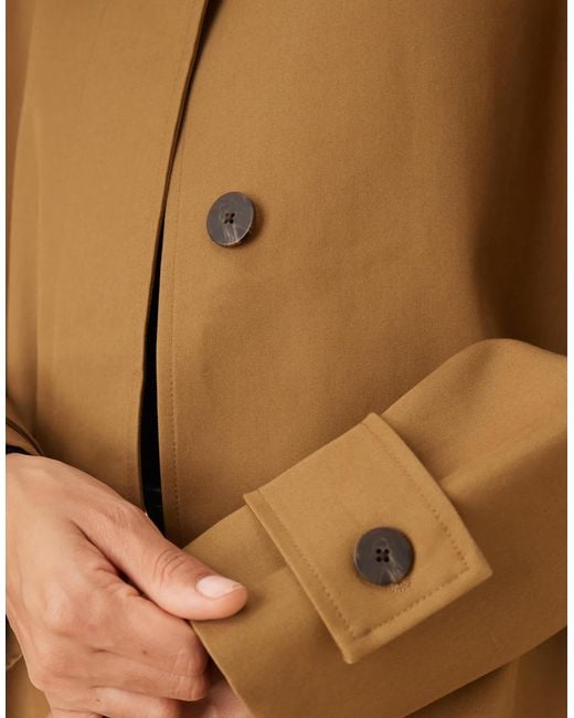 Mango Capsule 100% Cotton Trench Coat in Natural | Lyst
