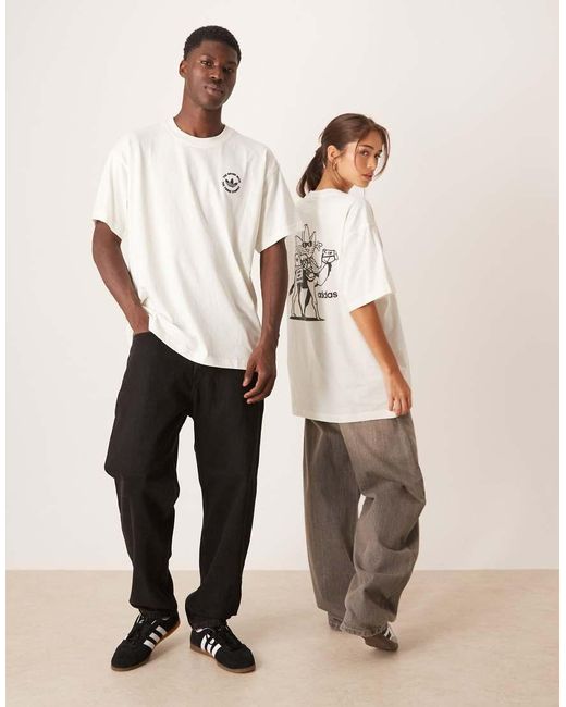 adidas Originals Camel Graphic T-shirt in Natural for Men | Lyst UK