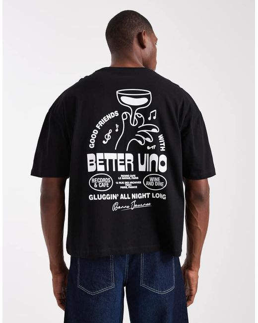 ASOS Oversized Boxy T-shirt With Vino Graphic in Blue for Men | Lyst UK