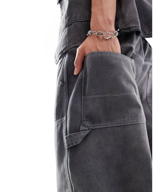 Collusion X002 baggy Carpenter Jeans in White for Men | Lyst