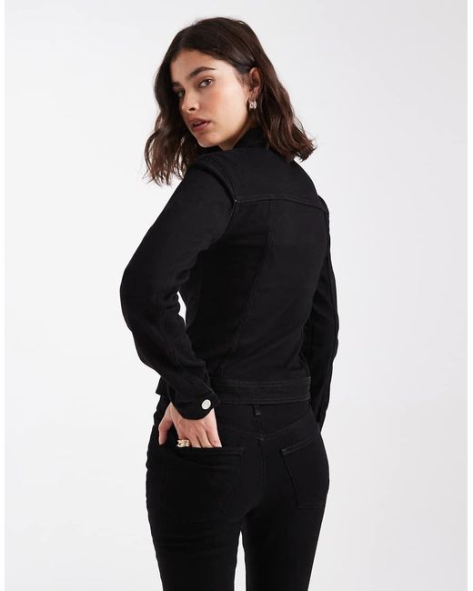 ASOS Denim Jacket With Pocket Detail Co-ord in Black | Lyst UK