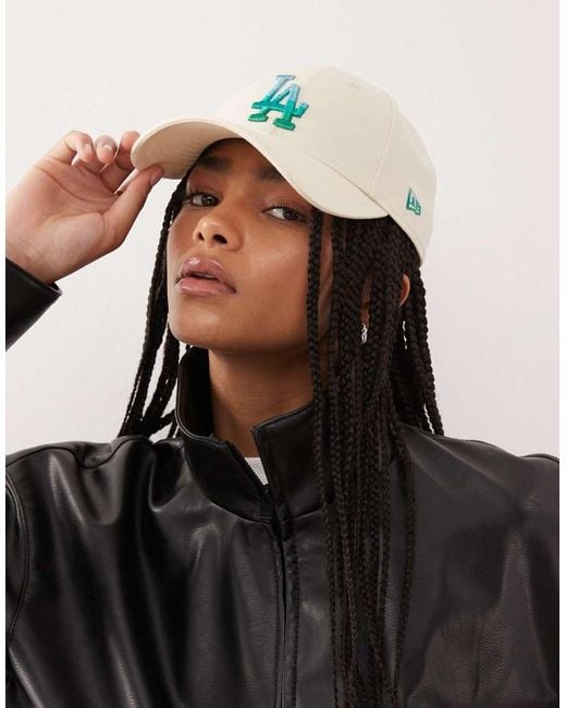 KTZ La Dodgers 9forty Metallic Logo Cap in Black | Lyst UK