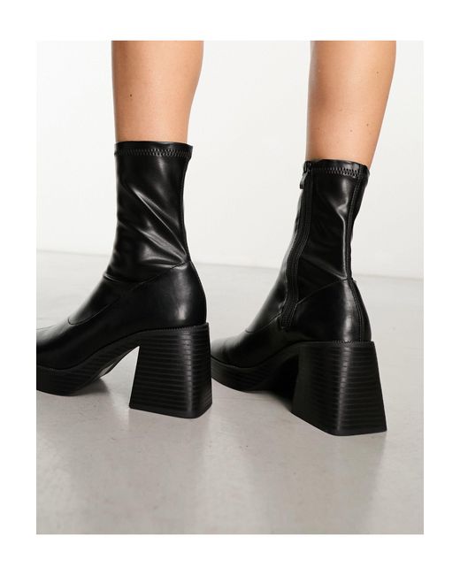 Raid Rubina Mid Heel Platform Boots in Black | Lyst