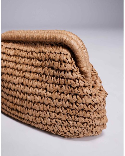 ASOS Hand Crochet Straw Frame Clutch Bag With Detachable Crossbody ...