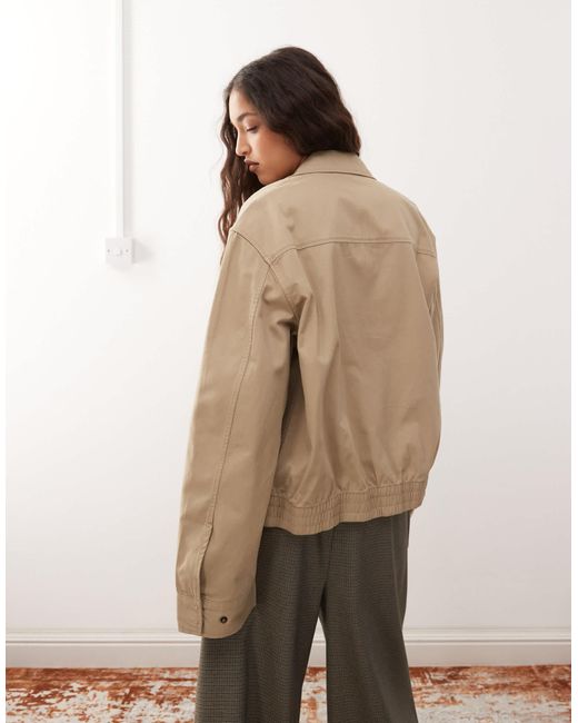 Weekday Oversized Boxy Fit Jacket in Brown | Lyst