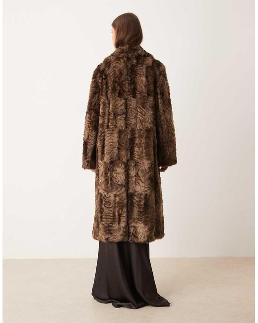 Mango Textured Faux Fur Jacket in Natural | Lyst UK