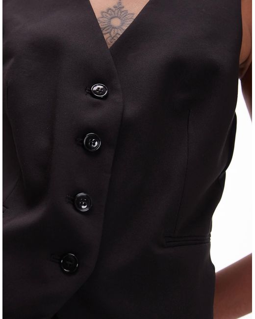 Mango Suit Vest in Black | Lyst
