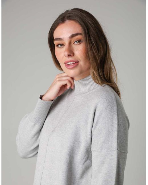 French Connection High Neck Cosy Long Sleeve Jumper in Grey | Lyst UK
