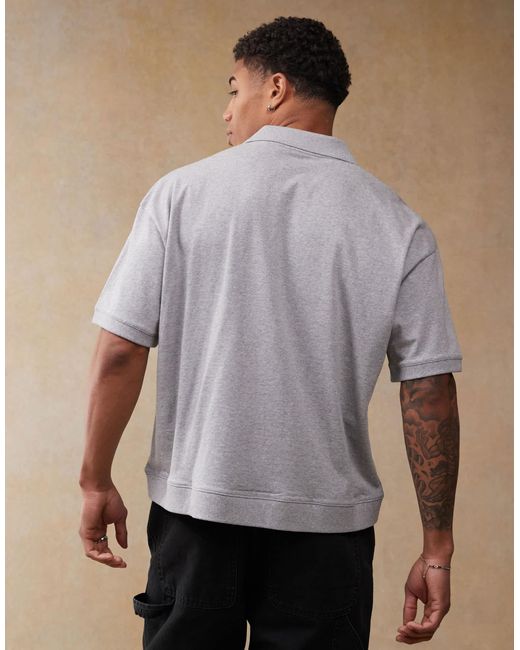 ASOS Boxy Oversized Polo With Sports Graphics in Gray for Men | Lyst