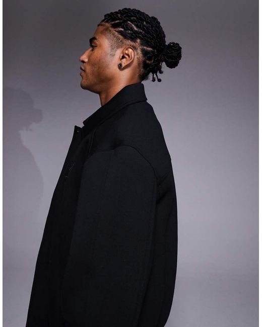 River Island Smart Bomber Jacket in Blue for Men | Lyst UK