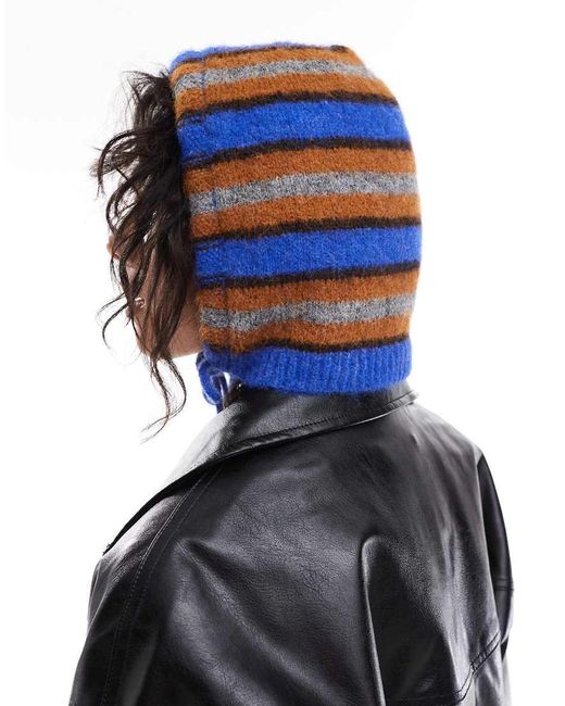 Minga London Blue Striped Knit Bonnet | Lyst UK