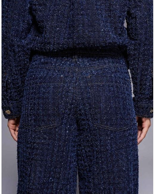 River Island Boucle Effect baggy High Rise Jeans in Blue | Lyst UK