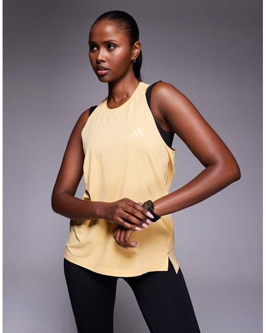 adidas Originals Adidas Running Iconic Tank in Orange | Lyst UK