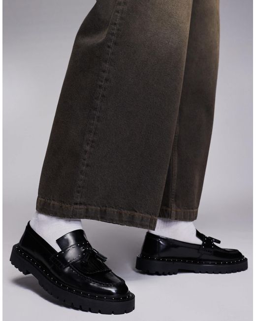ASOS Chunky Penny Loafers in Black for Men | Lyst