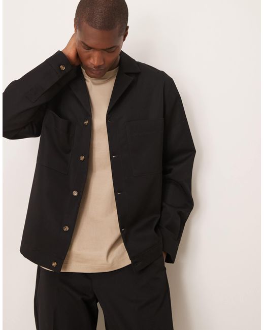 ASOS Smart Co-ord Revere Harrington in Black for Men | Lyst