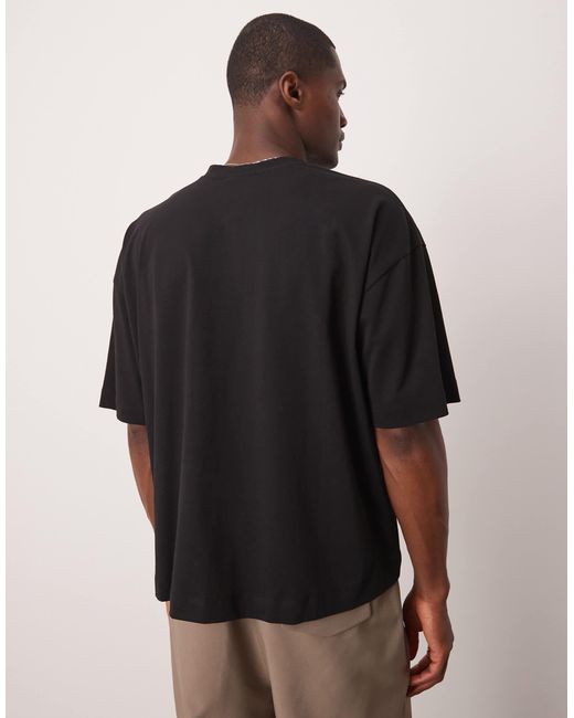 ASOS Heavyweight Oversized T-shirt With Notch Neck Detail in Black for ...