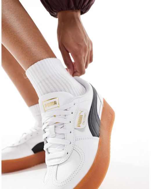 PUMA Palermo Elevata Platform Sneakers in White | Lyst