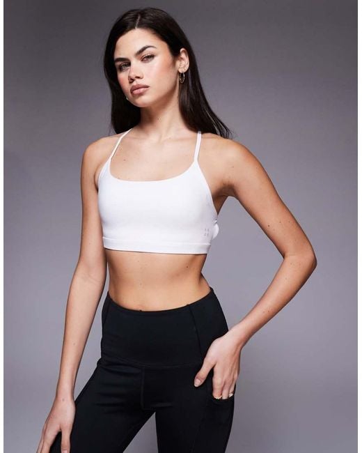 4505 Open Back Light Support Sports Bra With Removable Padding in Grey ...