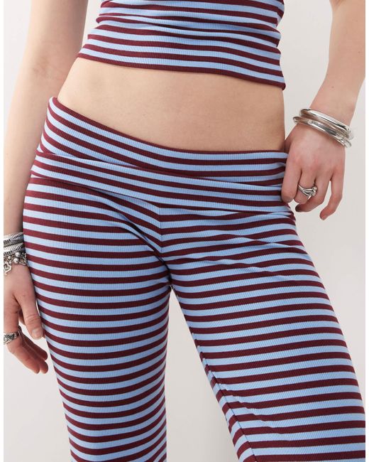 Collusion Low Rise Relaxed Stripe Trouser Co-ord in White | Lyst