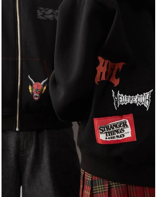 Reclaimed (vintage) X Stranger Things Unisex Heavyweight Boxy Hoodie ...