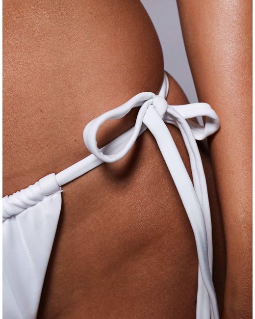 ASOS Maya Mix And Match Tie Side Bikini Bottom in Brown | Lyst