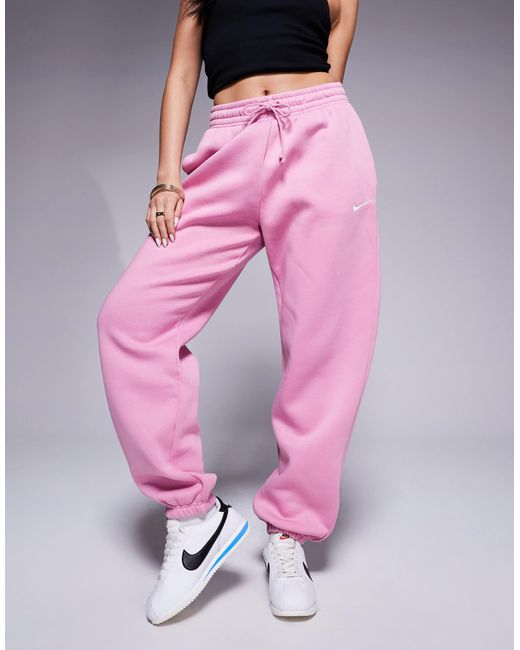 Nike Phoenix Fleece Tapered Sweatpants in Pink | Lyst