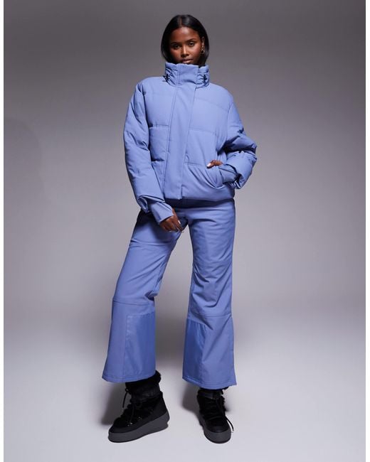 ASOS 4505 Ski & Snow Asos 4505 Ski Boxy Fit Puffer Ski Jacket in Blue ...