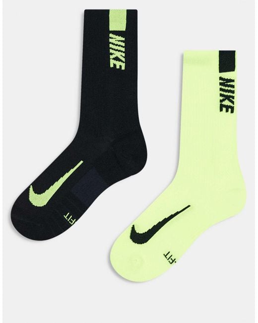Nike Multplier 2 Pack Crew Socks in Green for Men | Lyst
