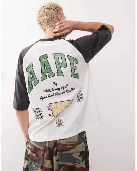 Aape By A Bathing Ape Aape By A Bathing Ape Longline Raglan Multi Logo ...