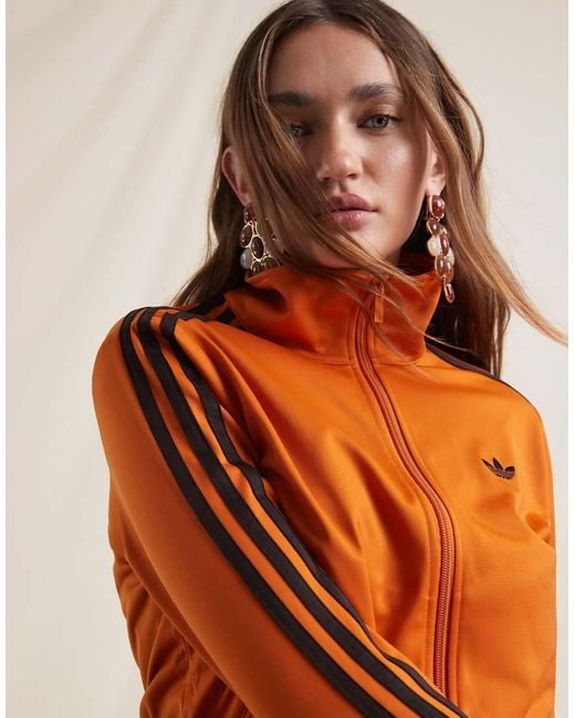 adidas Originals X Asos Firebird Track Top in Orange | Lyst UK