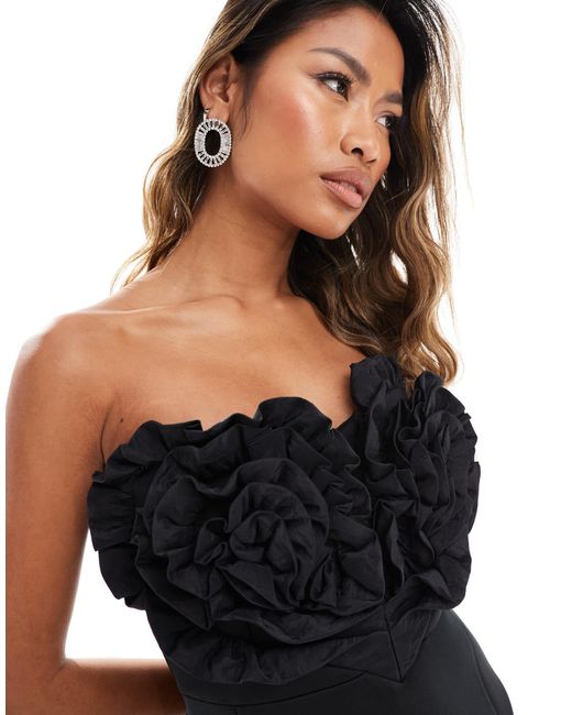ASOS Corsage Bust Detail Mini Dress in Black | Lyst