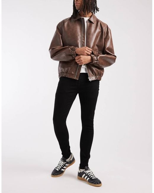 ASOS Spray On Jeans With Powerstretch in Black for Men | Lyst