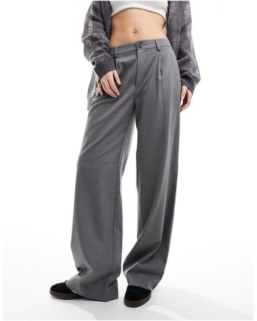 Stradivarius Tailored Wide Leg Dad Trouser in Grey | Lyst UK