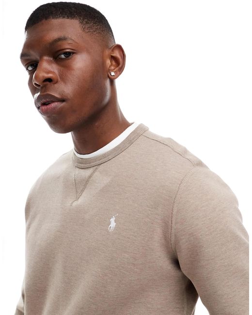 Polo Ralph Lauren Icon Logo Double Knit Sweatshirt in Natural for Men ...