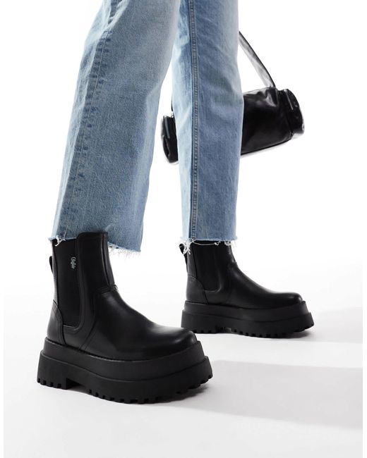 Buffalo Chunky Boot in Blue | Lyst