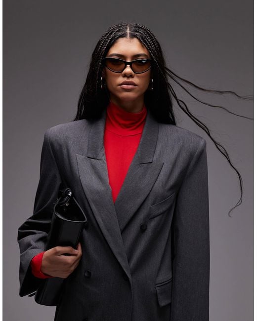 ASOS Longline Duster Blazer in Black | Lyst