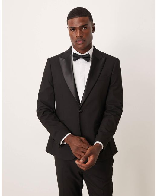 ASOS Slim Tuxedo Jacket in Black for Men | Lyst