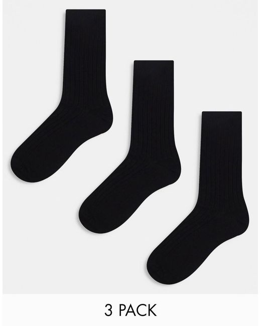 Weekday Noah 3 Pack Socks in Black for Men | Lyst UK